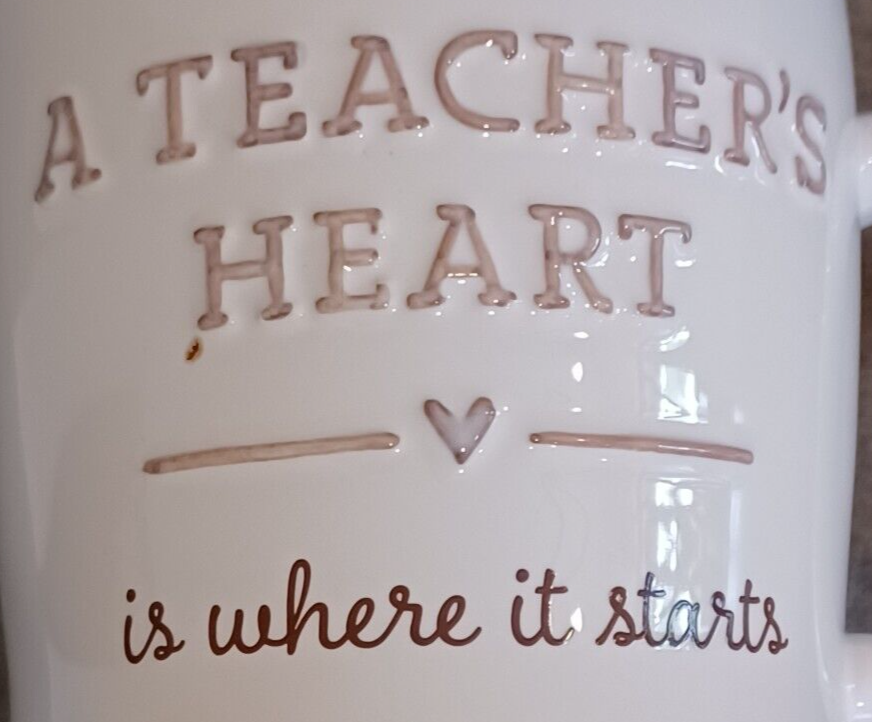 Hallmark Ceramic Mug A Teacher's Heart Is Where It Starts 4" Tall | eBay