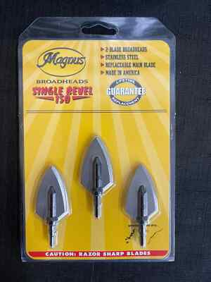 Magnus Broadheads Single Bevel 150 Grain 2 Blade 3 Pack BRAND NEW | eBay