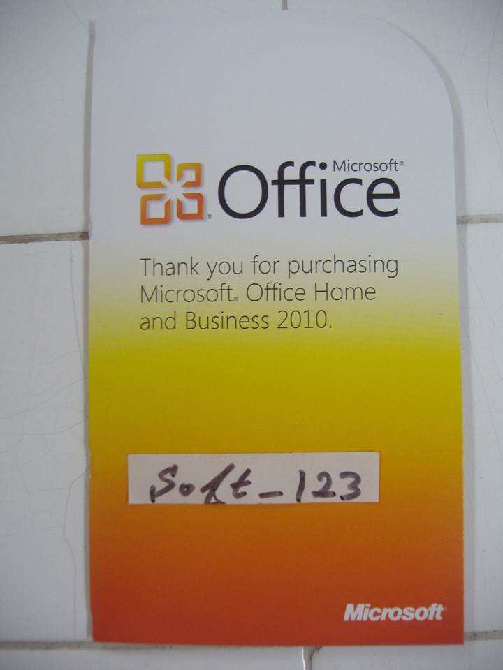 MS Microsoft Office 2010 Home and Business Product Key Card (PKC ...