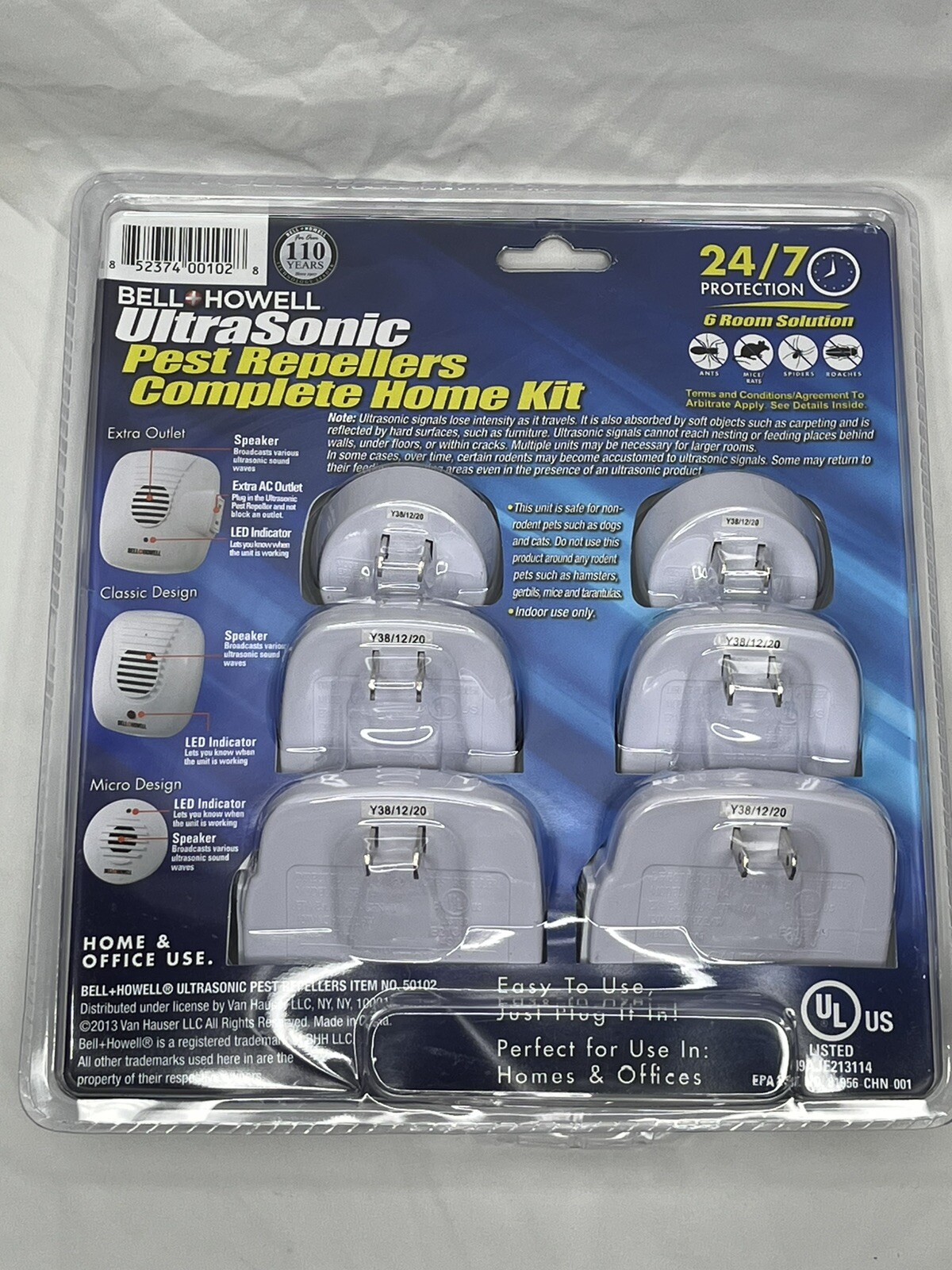 Bell and Howell Multi Ultrasonic Pest Repeller Plug-In Complete Home ...