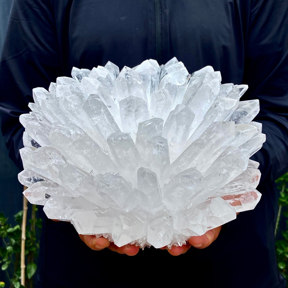 14.4LB Natural White Clear Quartz Crystal Cluster Rock Stone Specimens ...