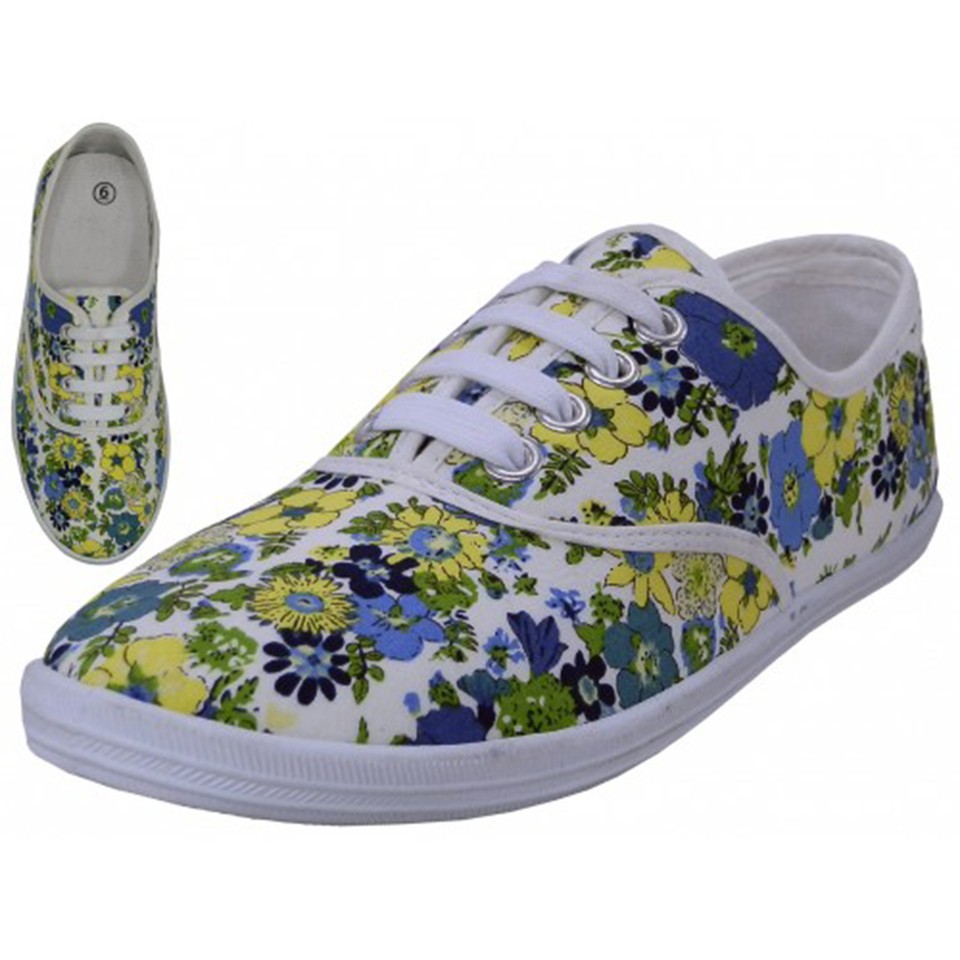 Womens Classic Plimsoll Sneaker Lace Up Fashion Canvas Shoes, Colors ...