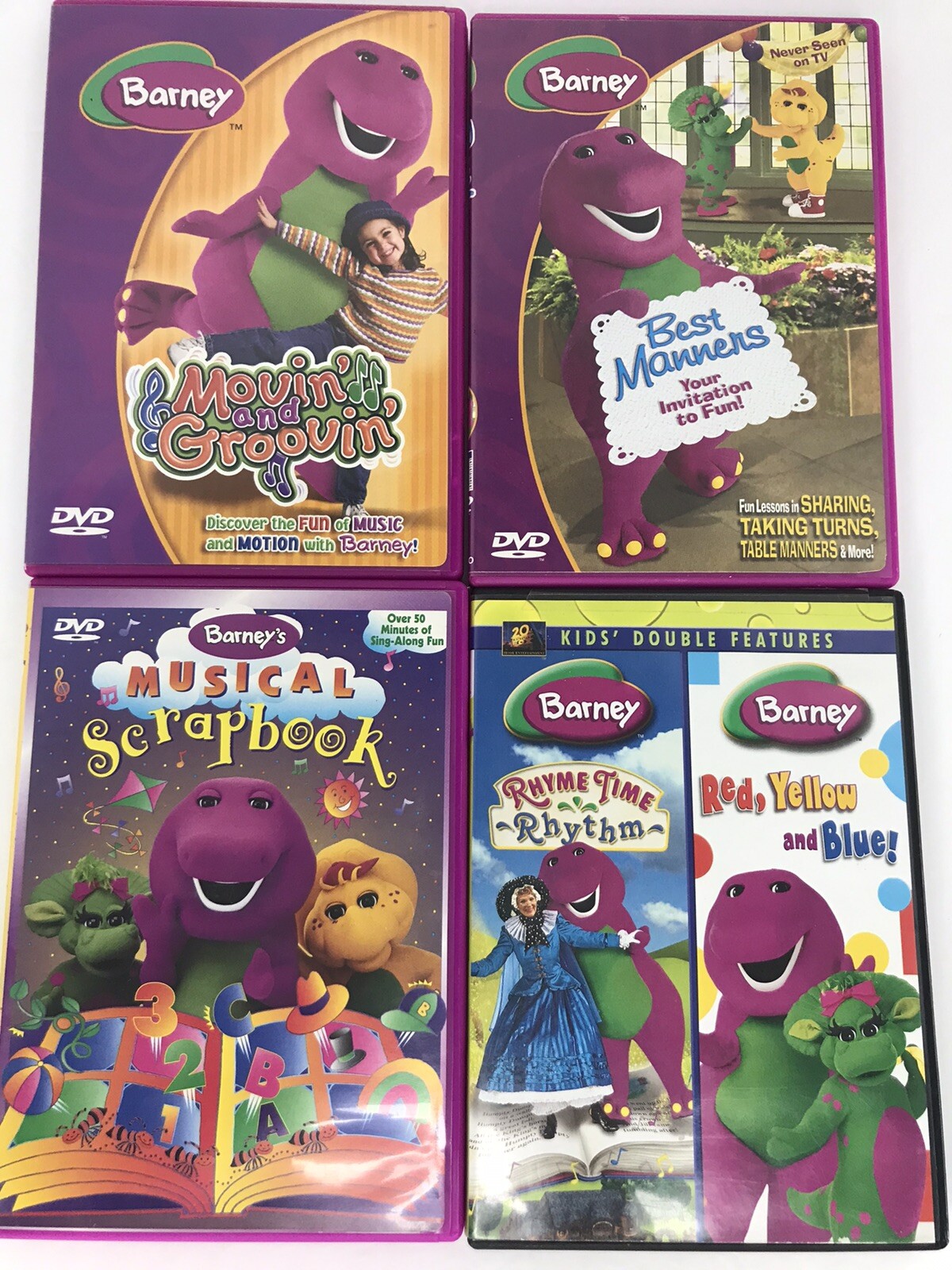 Lot 4 ~ BARNEY DVDs ~ Best Manners Movin | Grelly USA
