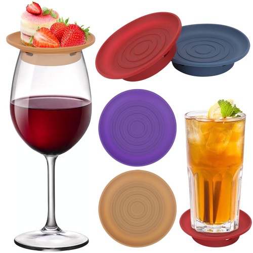 4PCS Wine Glass Charcuterie Topper, Silicon Covers, Coasters Plates ...