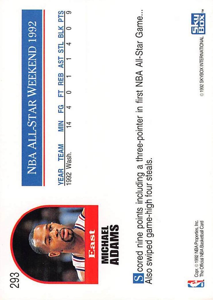 1992-93 Hoops #293 Michael Adams | eBay