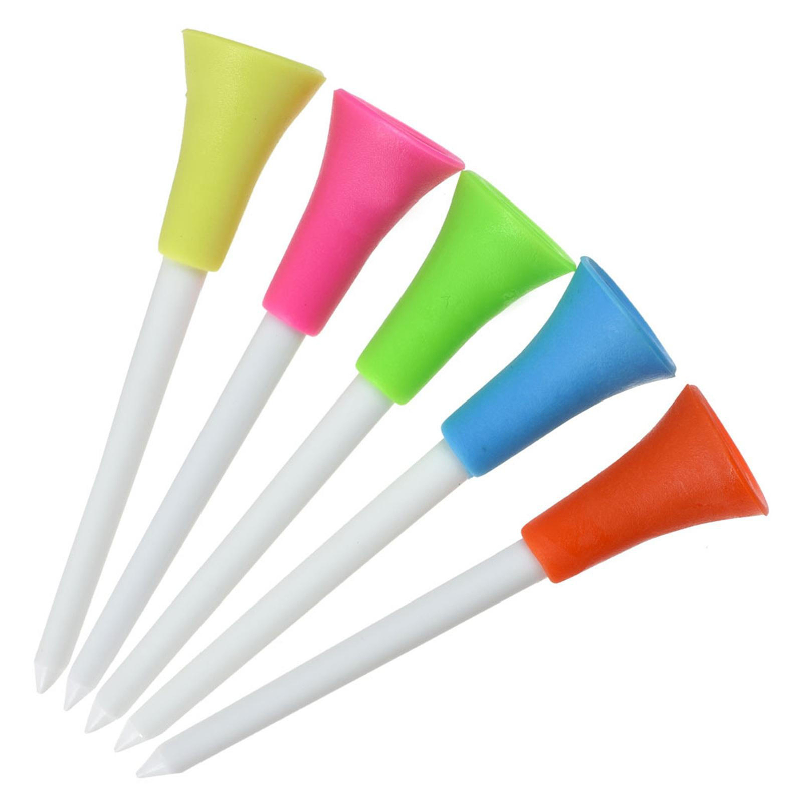 10PCS Golf Tee 8.3cm Unbreakable Plastic Cup Tee Long Golf Tees Rubber ...