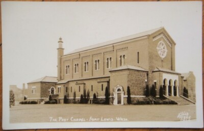 Fort Lewis, WA 1940 Realphoto Postcard: Post Chapel - Washington State ...