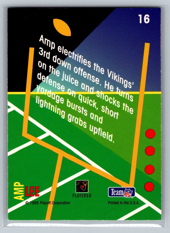 1995 Playoff Absolute Unsung Heroes Football #16 Amp Lee Minnesota ...