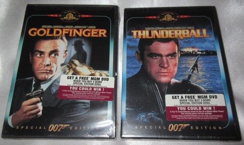 Goldfinger (1964) + Thunderball (1965) DVD (New) Sean Connery James ...