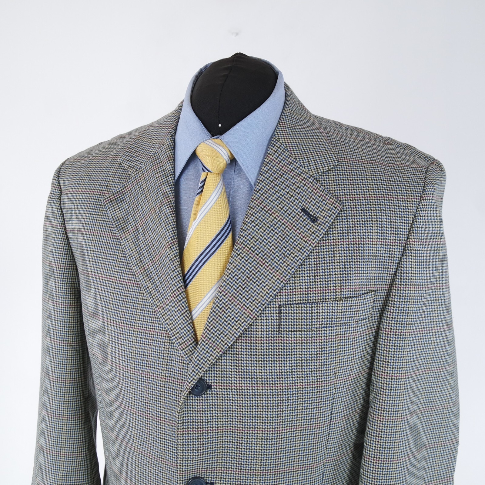 Mens Vintage Blazer 46S UK Size CANDA Check Multi Colour Wool Sport ...