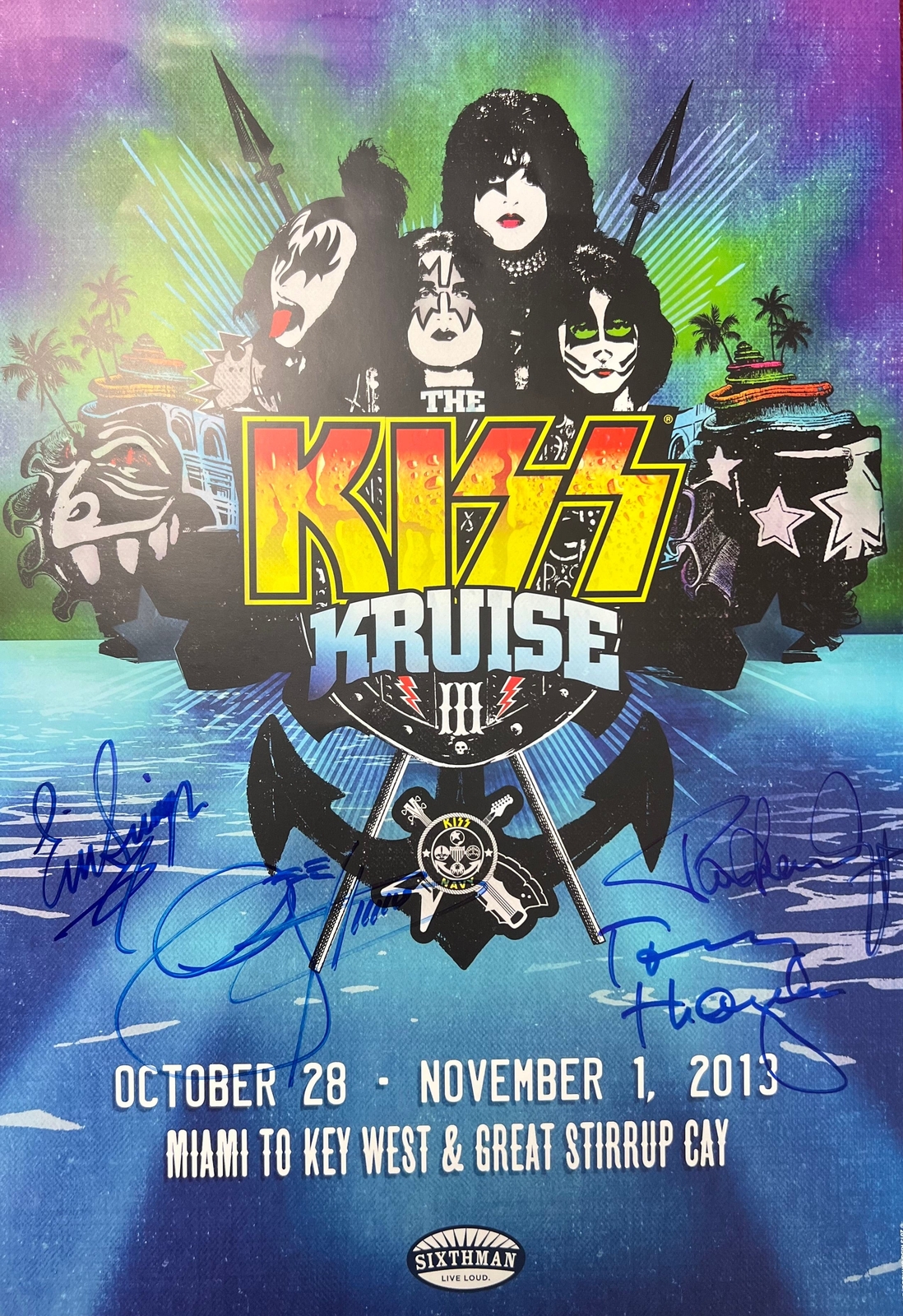 ROCK BAND KISS autographs, In-Person signed oversize promo poster | eBay