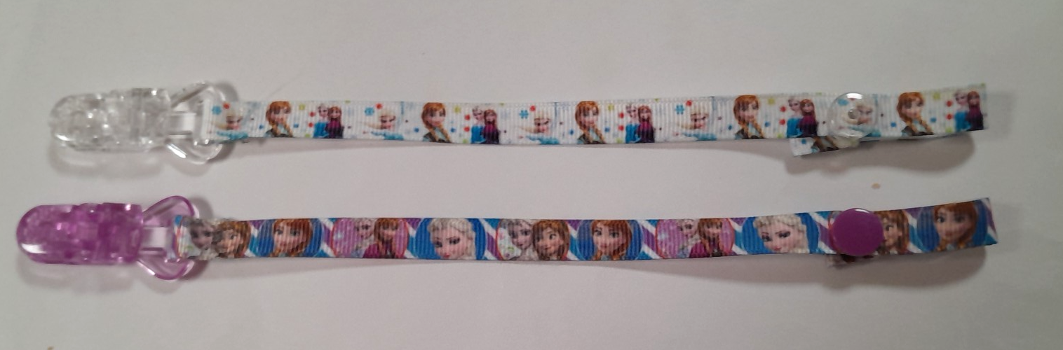 2 x Newborn Dummy/Pacifier/Soother clip, 15 mm strong plastic clip ...