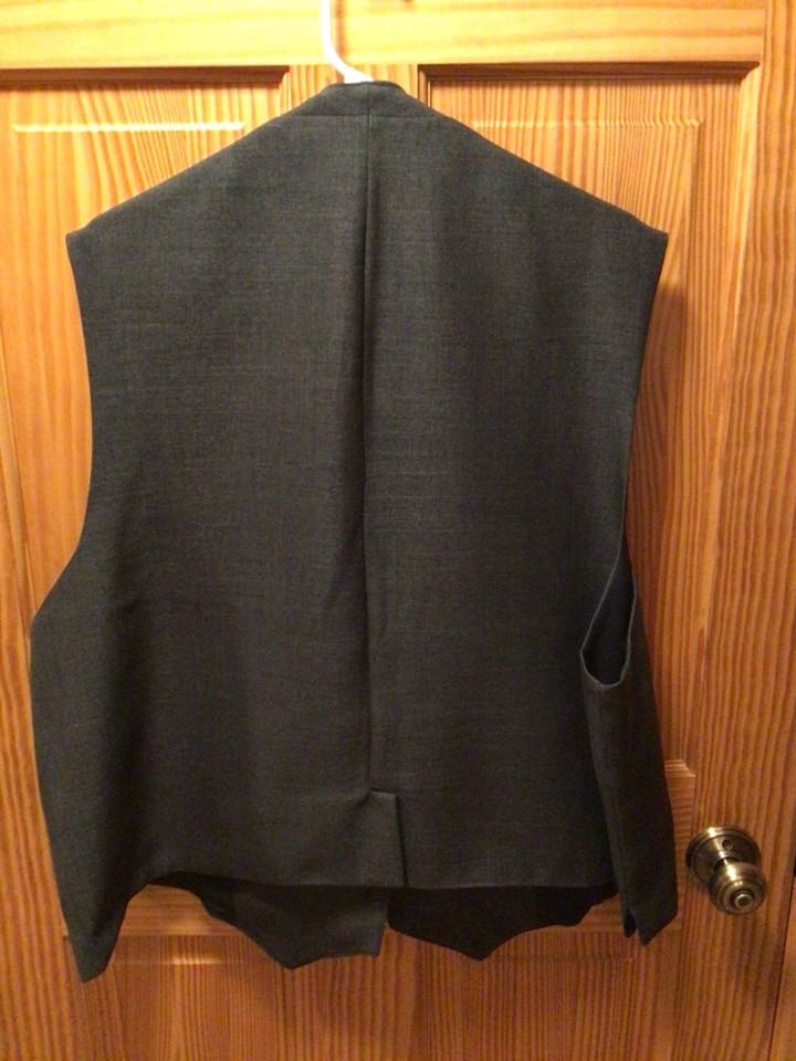 Amish Mennonite Handmade Men's Charcoal Gray Vest C56 EUC Plain ...