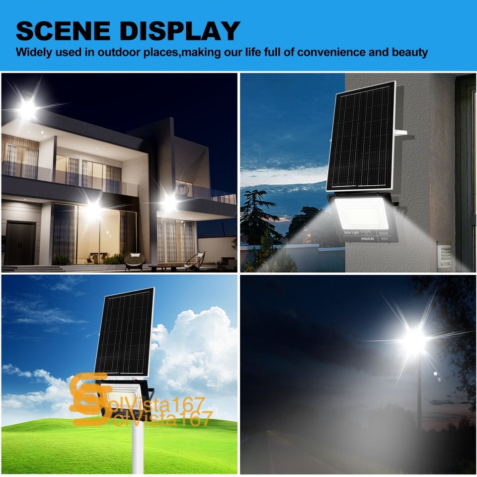 300W Solar Split Street Light LED Security Lamp Outdoor Super Bright ...