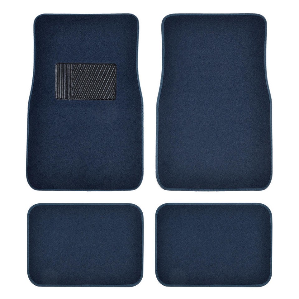 Car Floor Mats for Sedan & SUV 4 Piece Carpet Liner Vinyl Heel Pad ...
