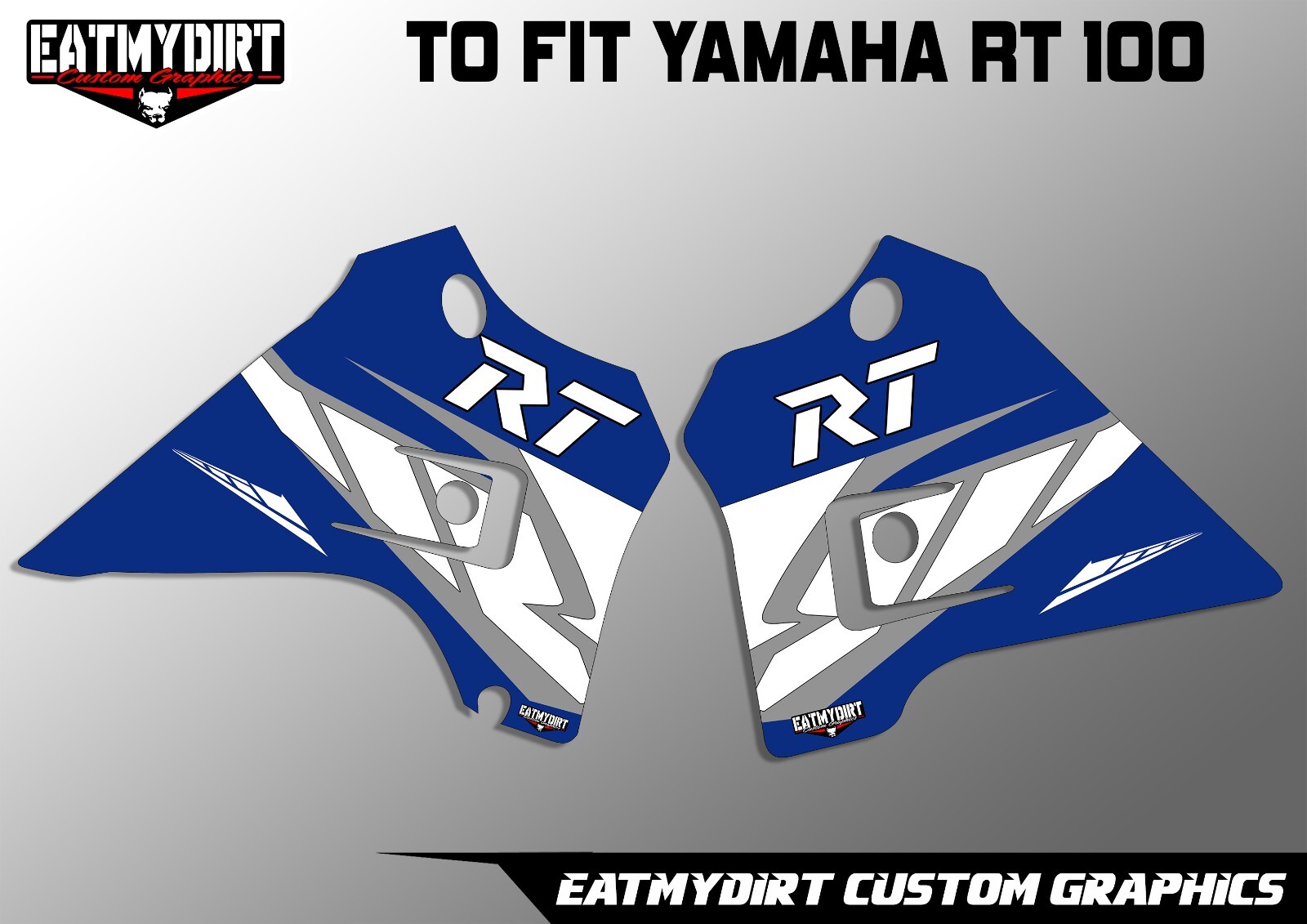 FOR YAMAHA RT100 PAIR OF RAD GRAPHICS STICKER MOTOCROSS MX DECALS RT ...