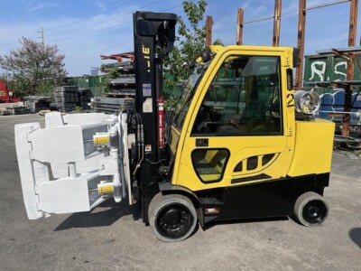 12,000 POUND HYSTER MODEL S120FTPRS ENCLOSED CAB ROLL CLAMP FORKLIFT ...