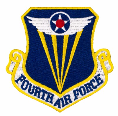USAF 4th Fourth Air Force Shield Patch (729) 3" x 3" Embroidered Patch ...