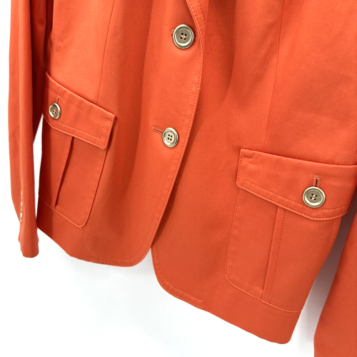 Talbots Blazer Womens 6 Orange Lined Classic Coastal Gracie Fit 2 ...