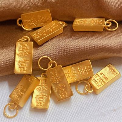 1pcs Real 24K Yellow Gold 3D Hard Gold Small Gold Bar Bullion Gift 0.2g ...