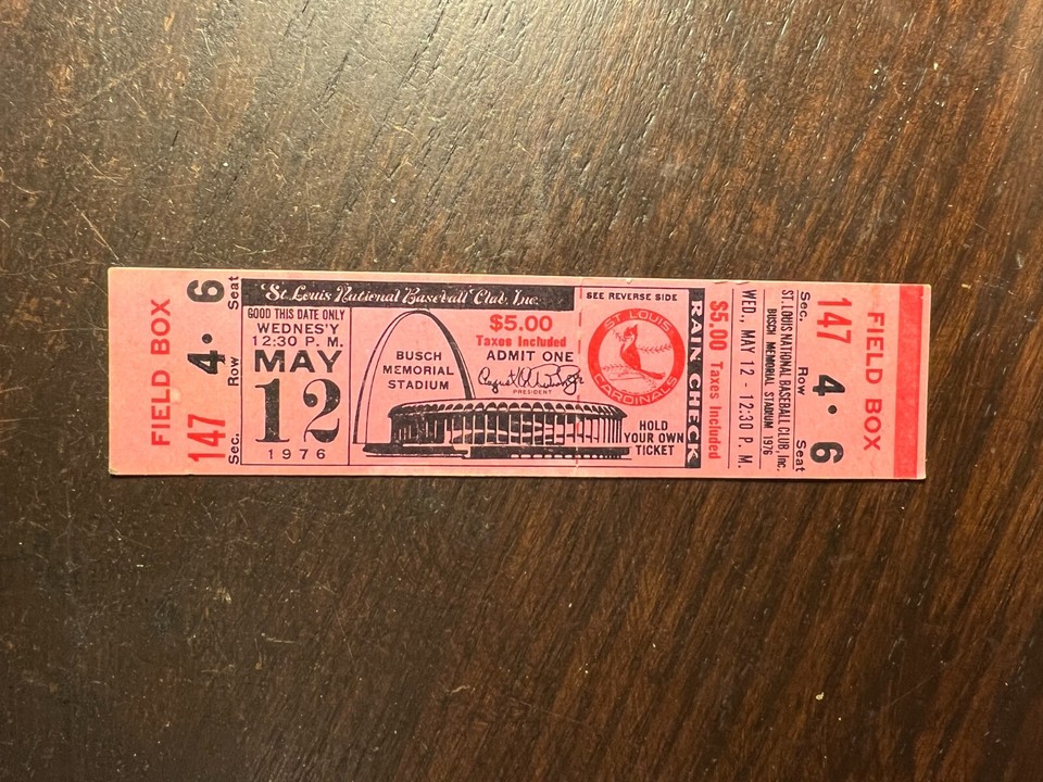 Vintage 1966-2018 St. Louis Cardinals Busch Stadium Ticket Stub Pick ...
