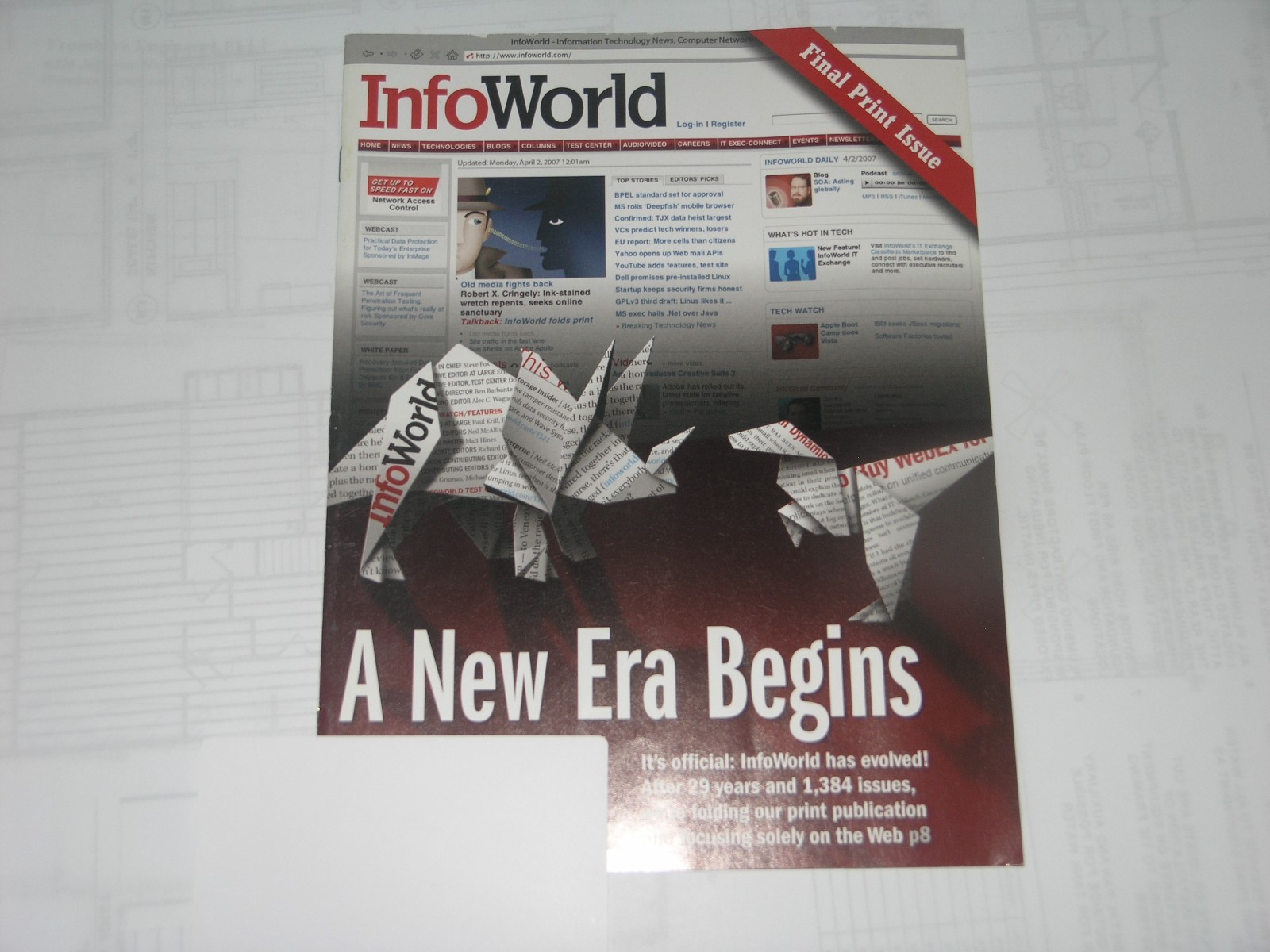 Vintage InfoWorld Magazine April 2, 2007 Final Print Issue - RARE | eBay