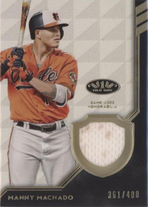 2018 Topps Tier One - Tier One Relics Manny Machado #T1R-MM /400 (MEM ...