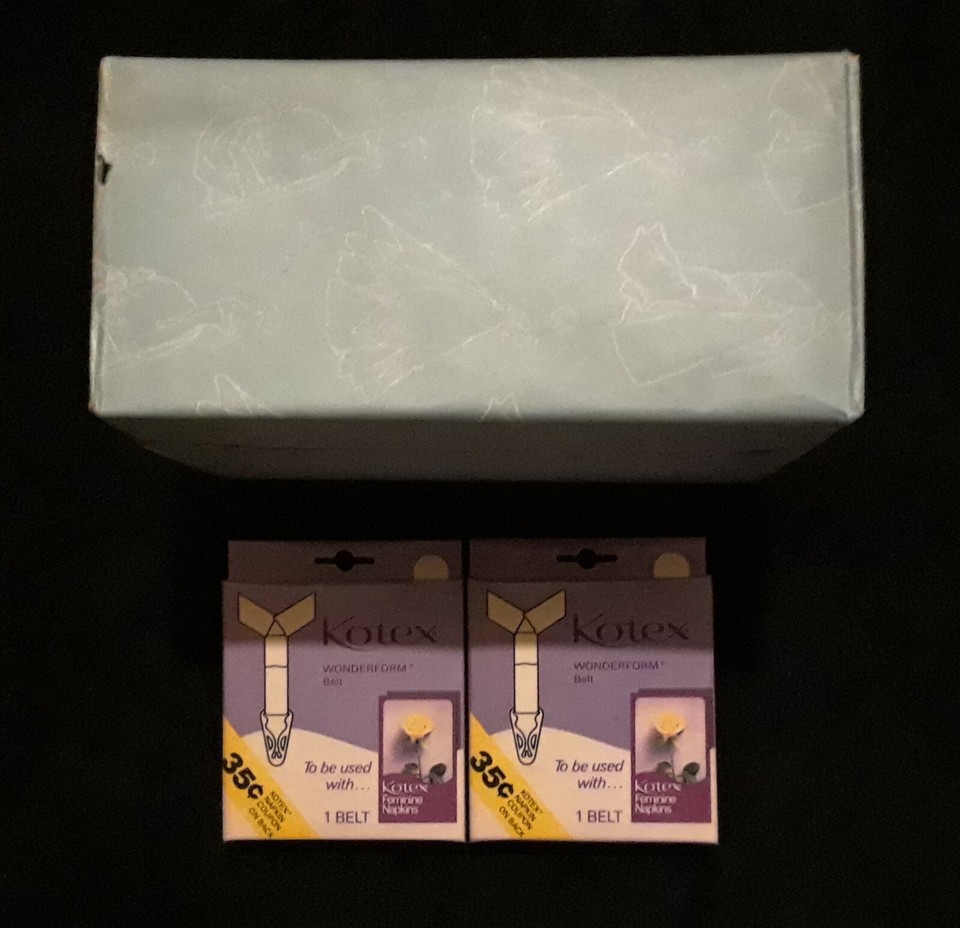 1950's Modess Belted Feminine Napkins Sealed Box Of 12 - Plus 2 Kotex ...