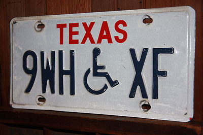 1995 TEXAS License Plate ** HANDICAP ** Big BOLD TX *** | eBay