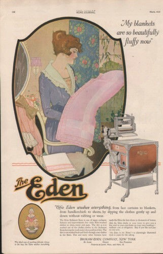 1920 EDEN WRINGER CLOTHES WASHING MACHINE HOME DECOR LAUNDRY BROKAW AD ...