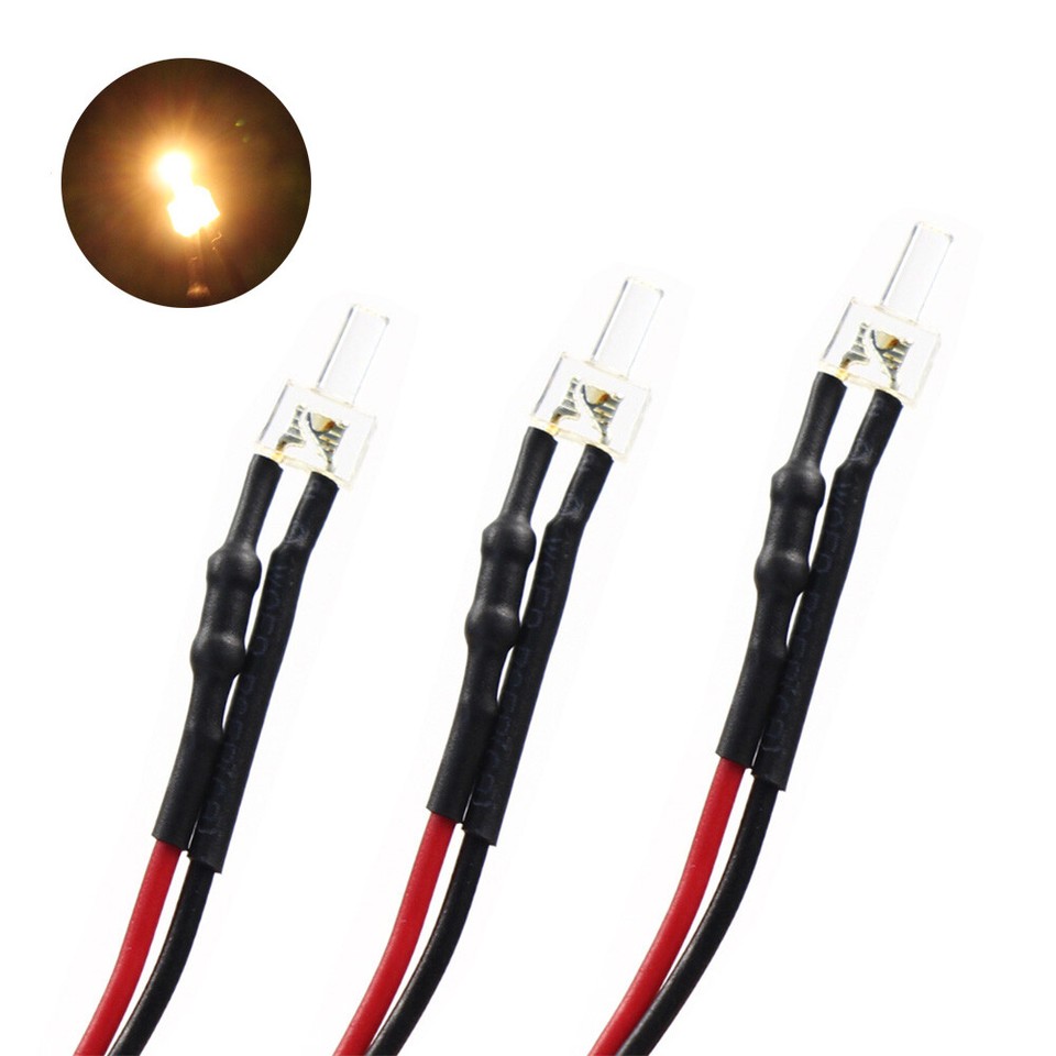 20pcs Pre-wired Resistor 26awg 20cm Wire Warm White 2mm LED Lamp Light ...