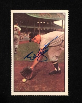 EDDIE YOST 1953 BOWMAN REPRINT AUTOGRAPHED SIGNED AUTO BASEBALL CARD ...
