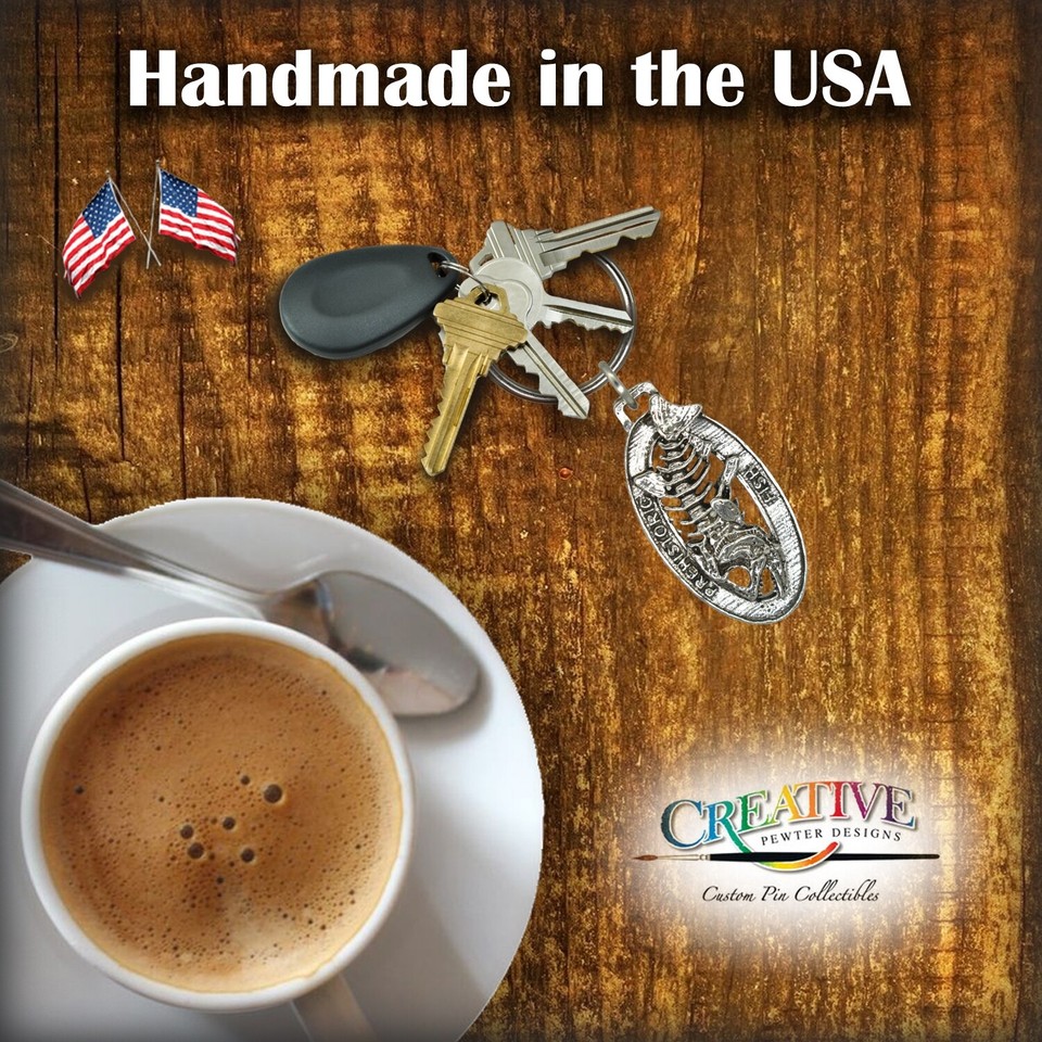 Fish Fossil Skeleton Keychain, F112KC, 2 Inch, Prehistoric Freshwater ...