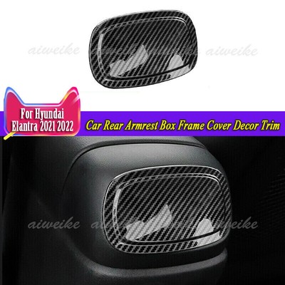 Carbon Car Rear Armrest Box Frame Cover Decor Trim For Hyundai Elantra ...