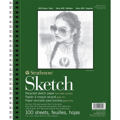 400 Series Sketch Pad, Recycled Paper, 9x12 inch, 100 Sheets - Artist ...