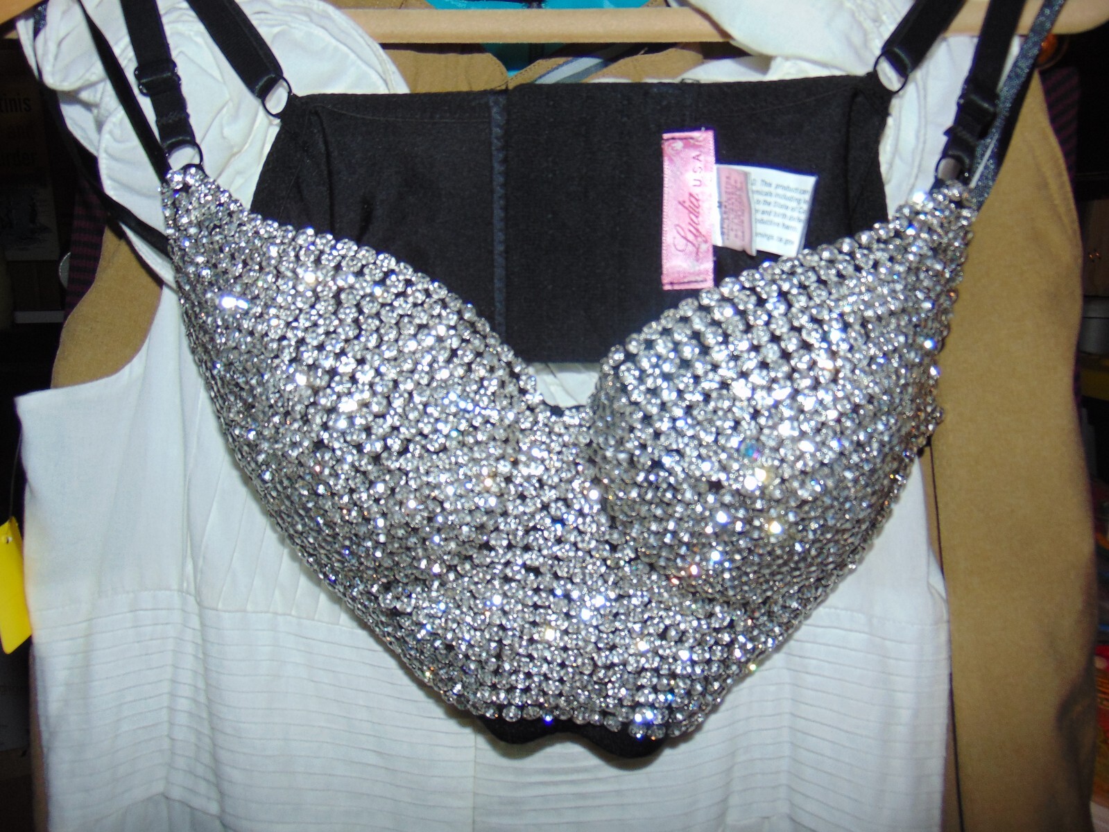 Lydia USA Rhinestone CRYSTAL Diamond BUSTIER Crop Top… - Gem