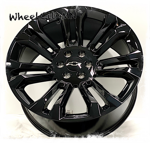 24" gloss black OE 84346100 replica SES wheels fits 2022 Chevy ...