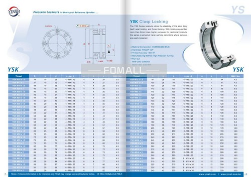 1Pcs New For Yinsh Precision Bearing Lock nut YSK-M60x2.0P Clasp ...