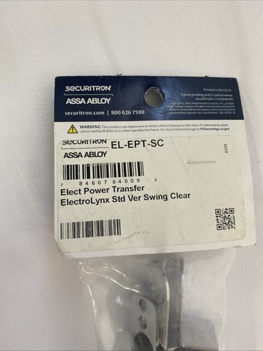 Securitron EPT-SC Electrical Power Transfer Swing Clear Hinged Door ...