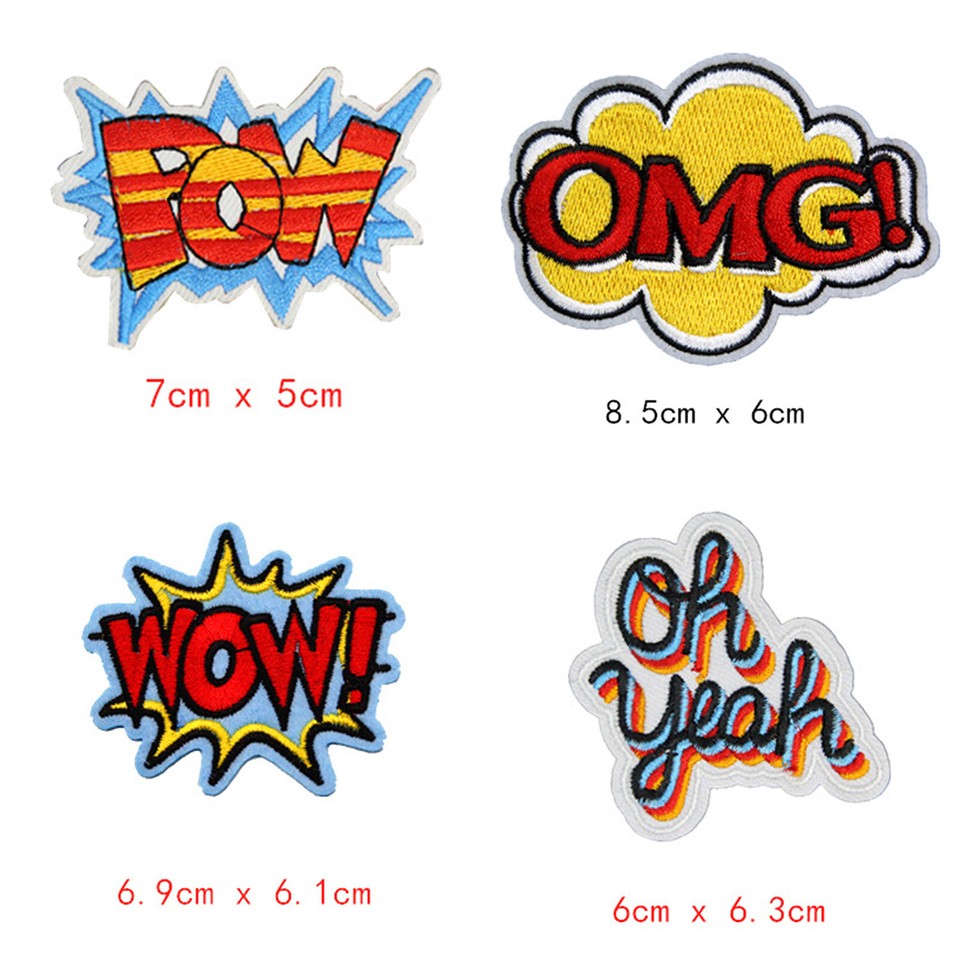 22pcs Pow Bam Wow Letter/Alphabet Sewing on/Iron on Embroidered Patches ...