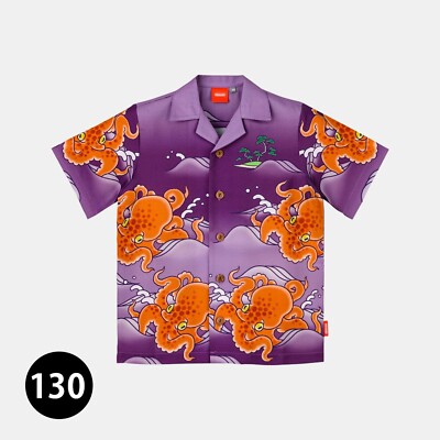 Nintendo TOKYO Crepe Chirimen octopus Aloha Shirt Splatoon size 130 for ...