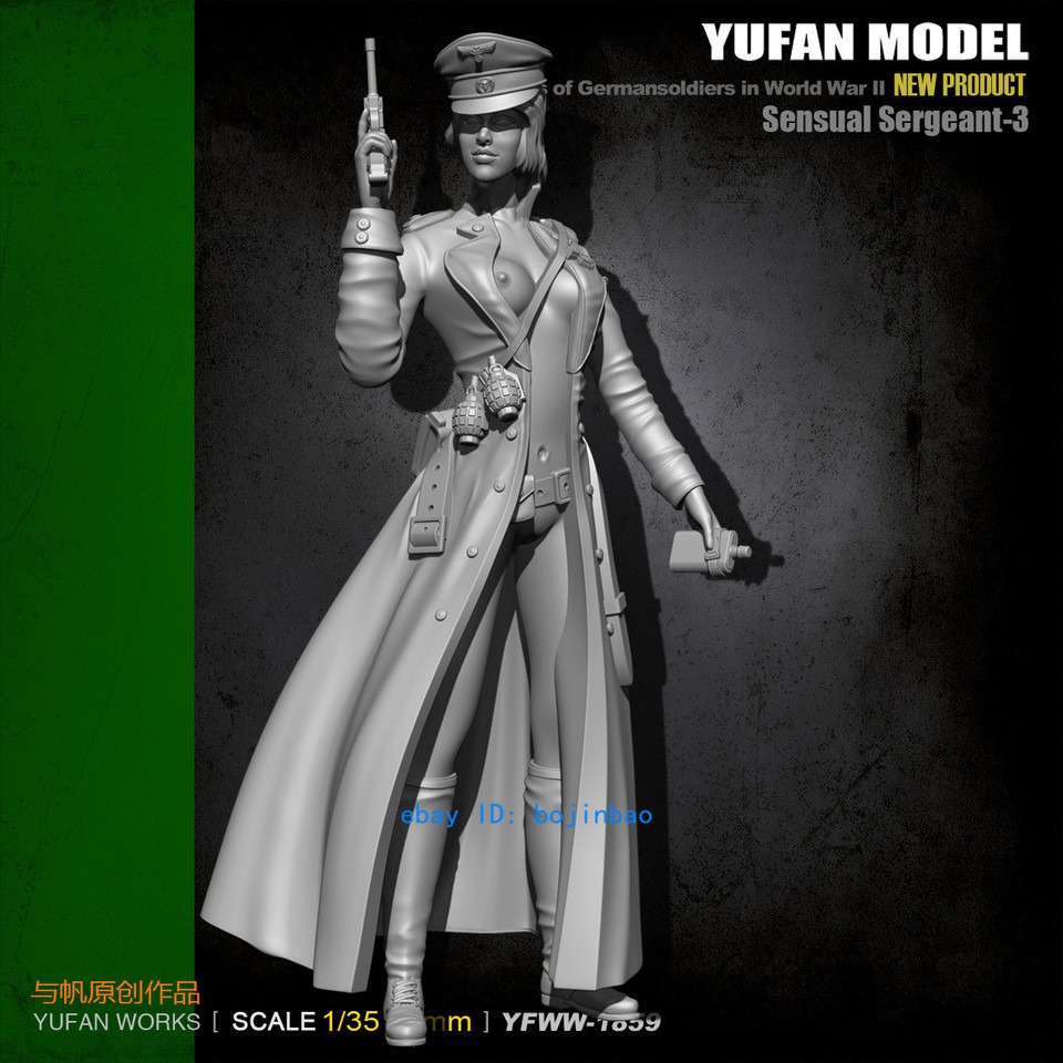 1/35 WWII German Female Officer Unpainted Model Kits YuFan Model Resin ...
