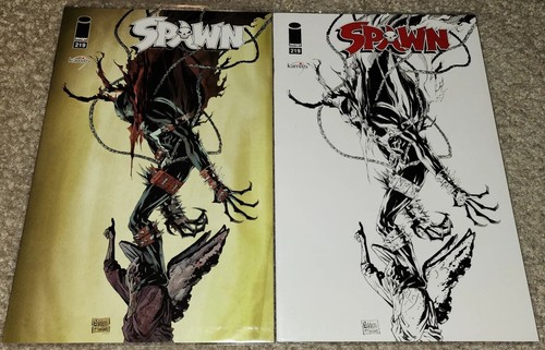 2 Rare HTF Spawn 219 NM MX 1st App Bat-Wings Sketch 500 Michael Golden ...