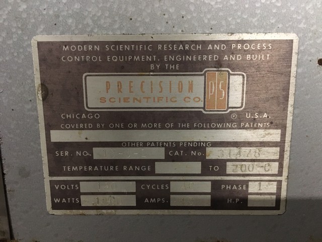Precision Scientific Thelco Model 17 Lab Oven Cat# 31478 for sale ...