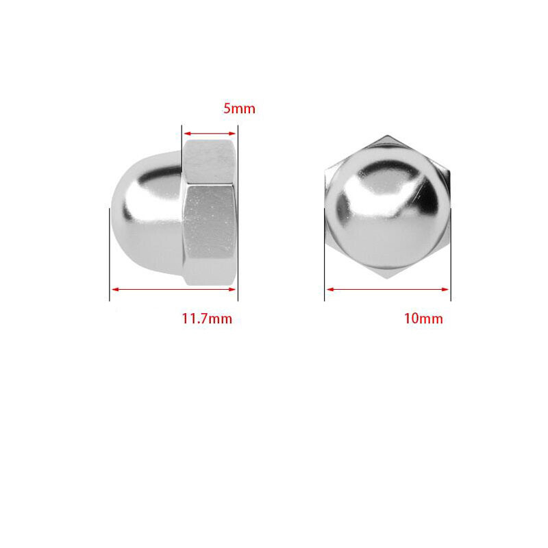 201 Stainless Steel Nuts M4 M5 M6 M8 M10 M12 Cap Nuts Right Hand ...