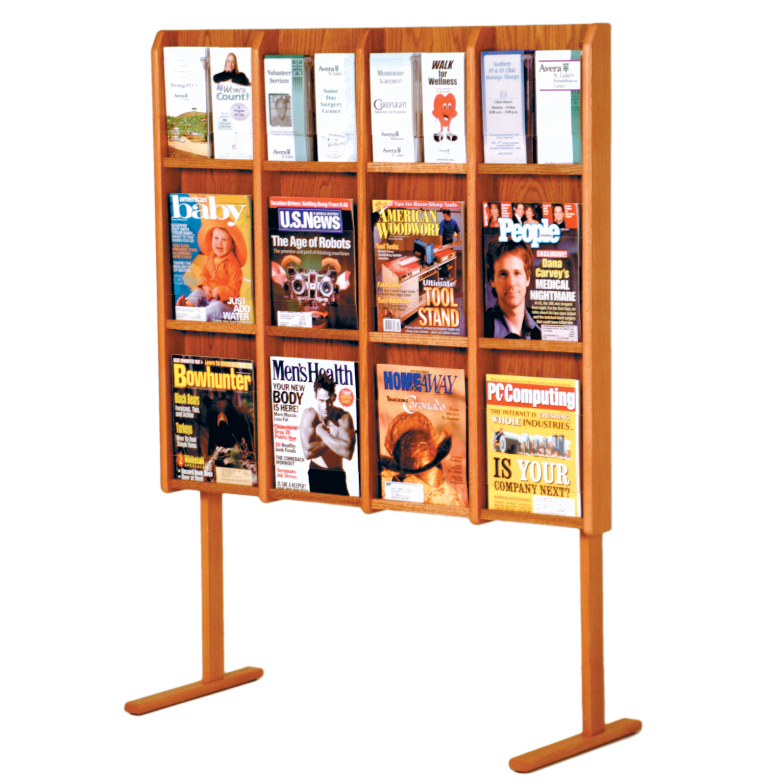 12 Magazine/24 Brochure Floor Display w/Brochure Inserts, 39.75x53x16 ...