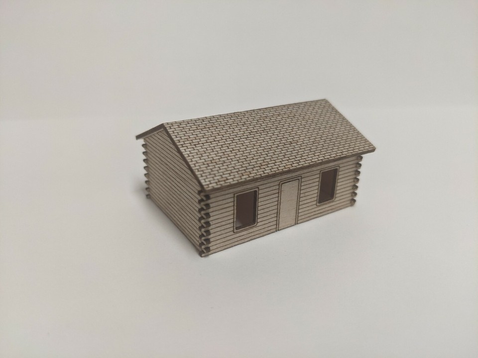 2 Pack N Scale Log Cabin House Kit - Laser Cut Wood Model Train Scenery ...