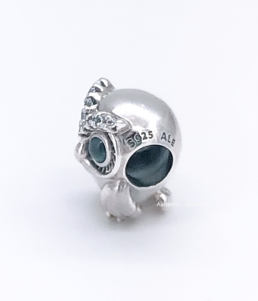 NEW Authentic PANDORA 925 SS Blue Eyes Sparkling Owl Charm Pendant ...