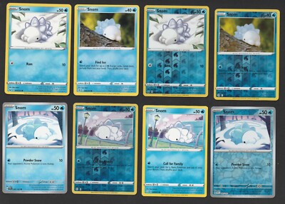 Snom Pokemon Card Collection Set of 8 English Cards Water Type Cute ...