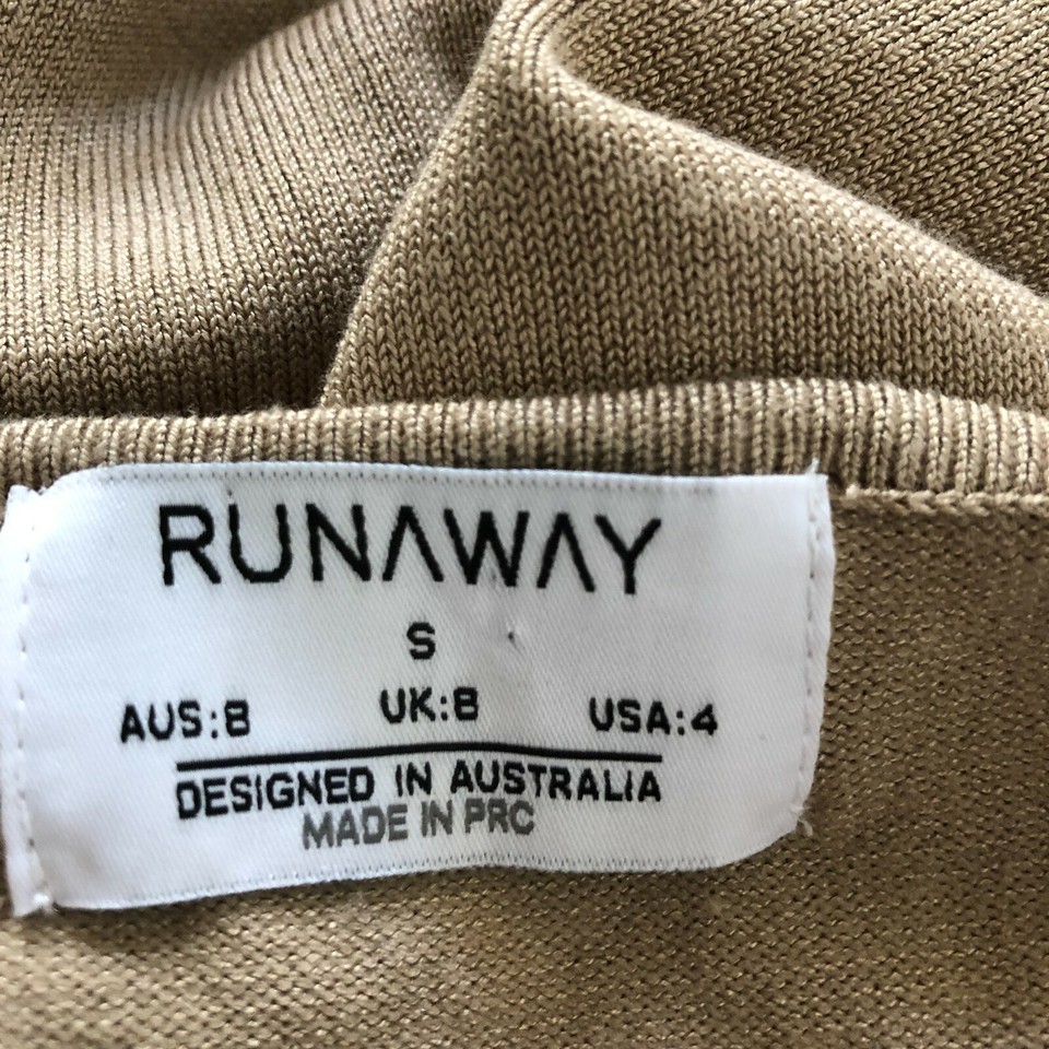 Runaway Women's Tan Beige Strappy Back Knit Midi Sweater Dress sz S ...